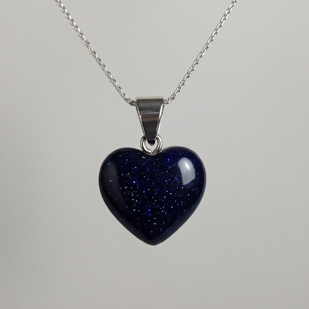 Blue Sandstone Heart Necklace – Stone of Ambition | Suleiman Stones